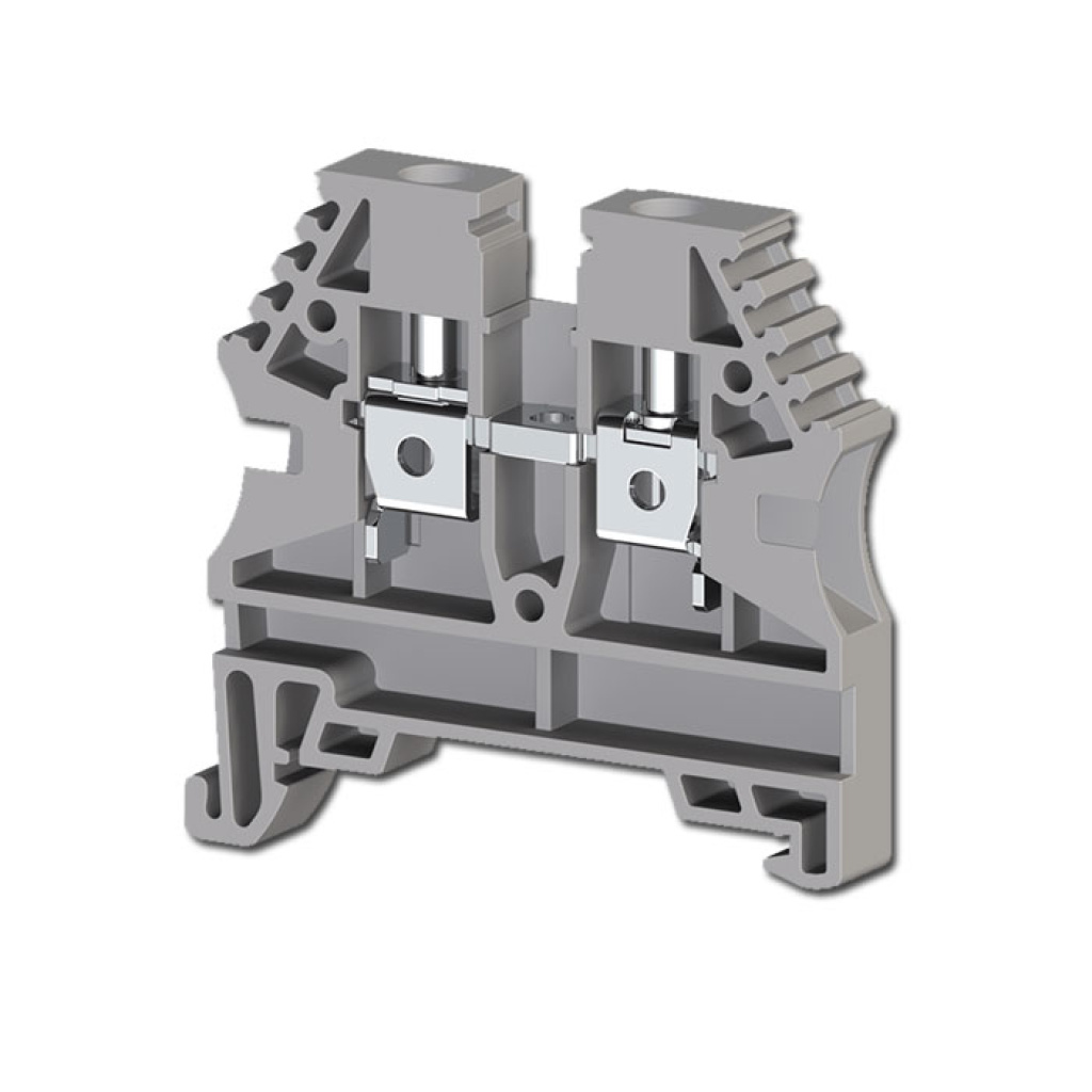 Borne de paso a tornillo 4mm, aislamiento PA, color Gris KLEMSAN ...